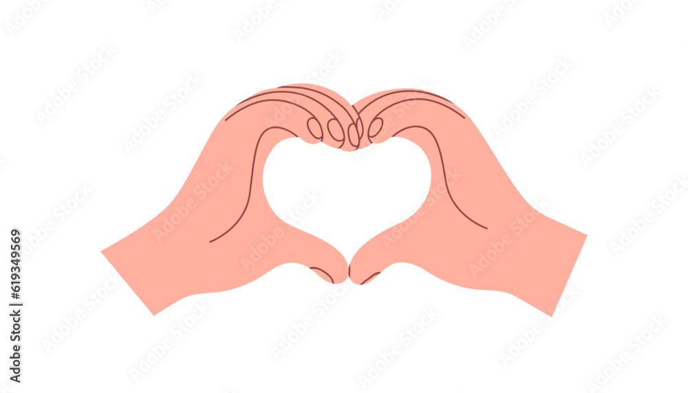 Heart-shaped two hands, fingers forming, making love symbol. Liking ...
