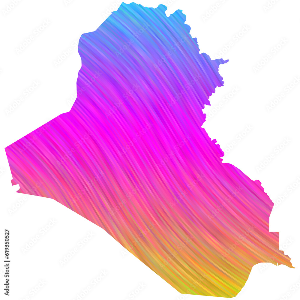 Iraq map in colorful halftone gradients. Future geometric patterns of ...