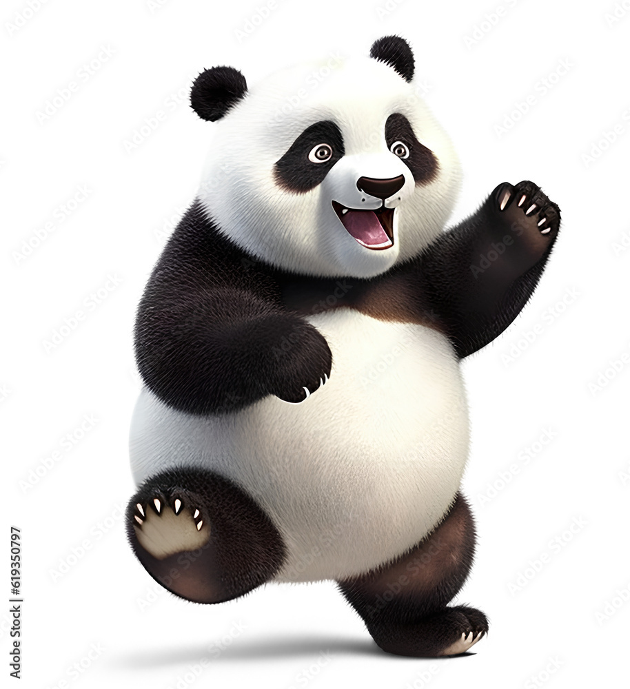 cute dancing panda, isolated on transparent background. Generative Ai ...