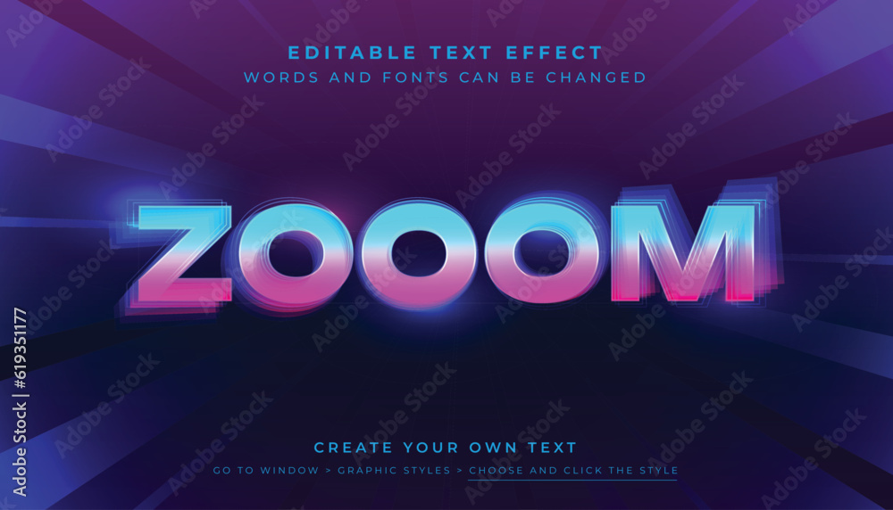 Premium Vector, Editable neon blue purple text effect. Cyber game ...