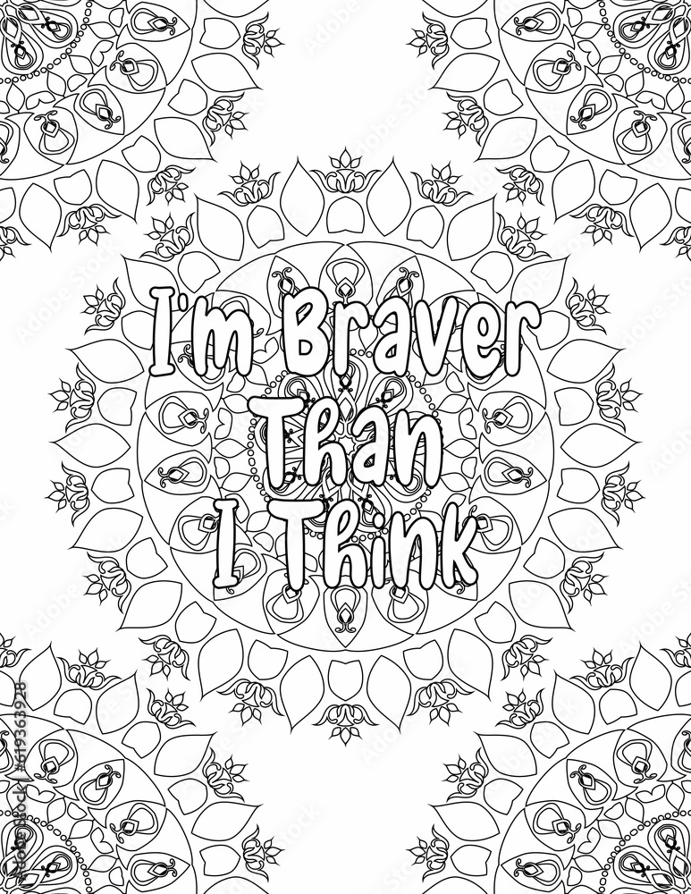 Positive Affirmation Coloring sheet , Mandala Coloring Pages for ...