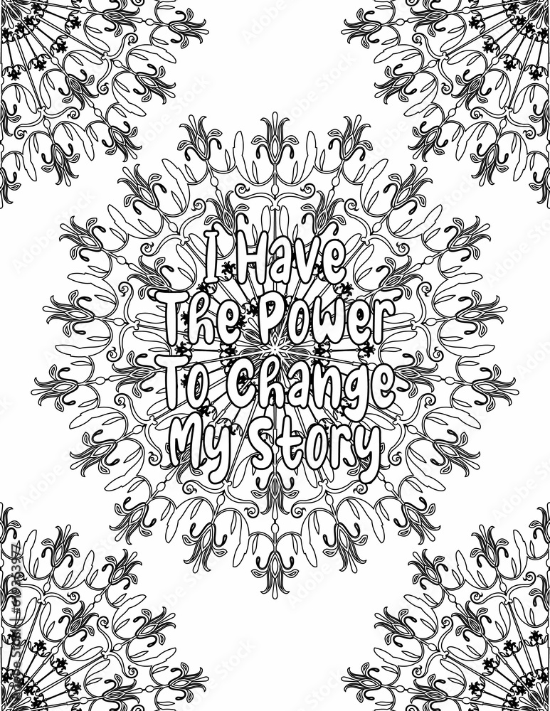 Positive Affirmation Coloring Pages, Mandala Coloring sheet for ...
