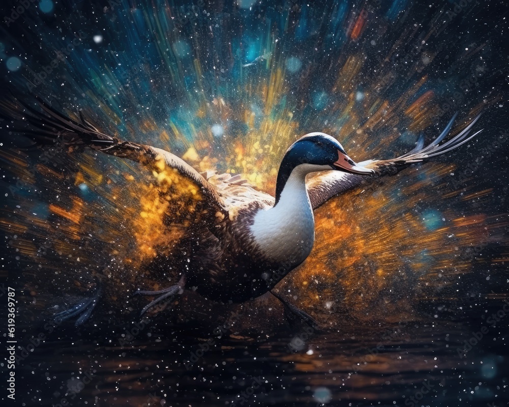 goose form and spirit through an abstract lens. dynamic and expressive ...