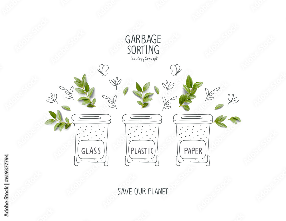 Environmentally friendly planet concept. Sprout with green leaves and ...