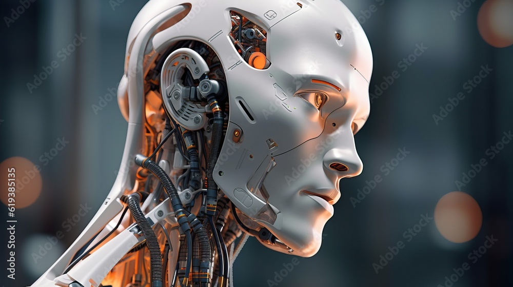 A visually representation of an ultra - realistic robot human-like work ...