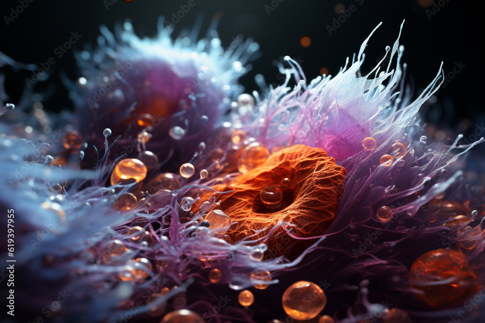 Electron microscope image of mitochondria inside a cell, cytology ...