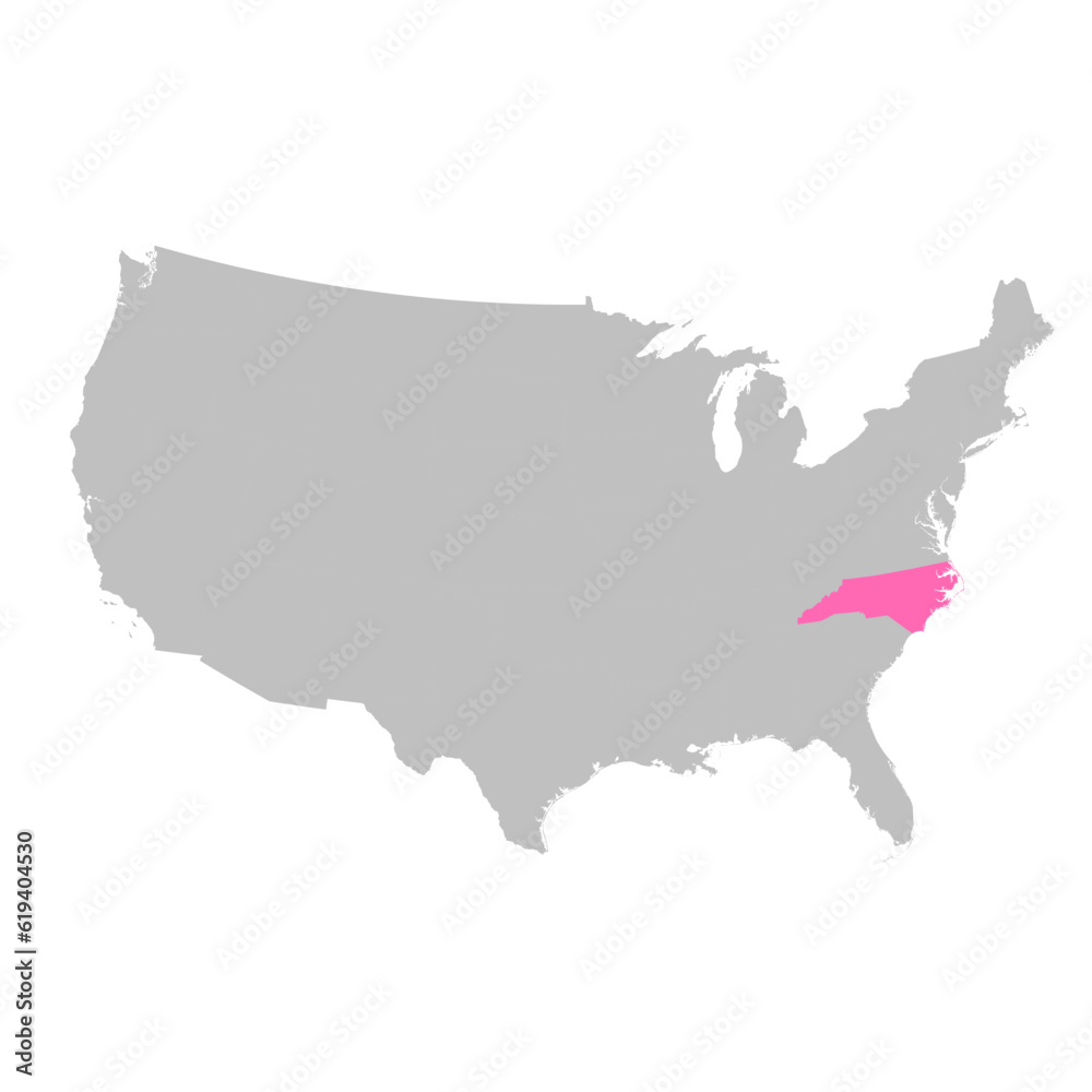 Vector map of the state of North Carolina highlighted highlighted in ...
