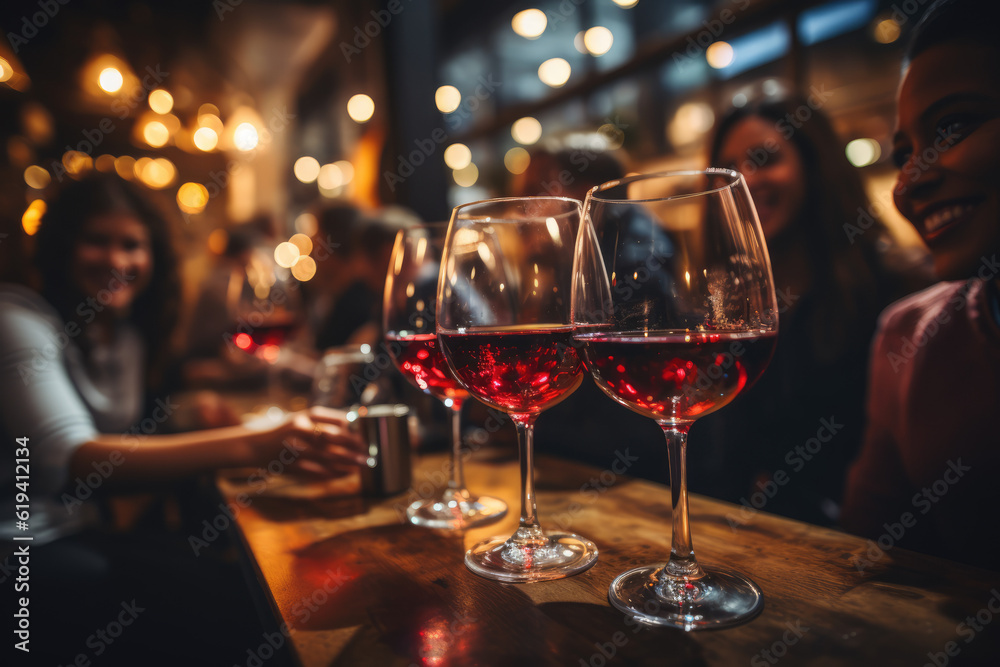 Celebrating Friendship With a Good Wine: Friends Raise Their Red Wine ...