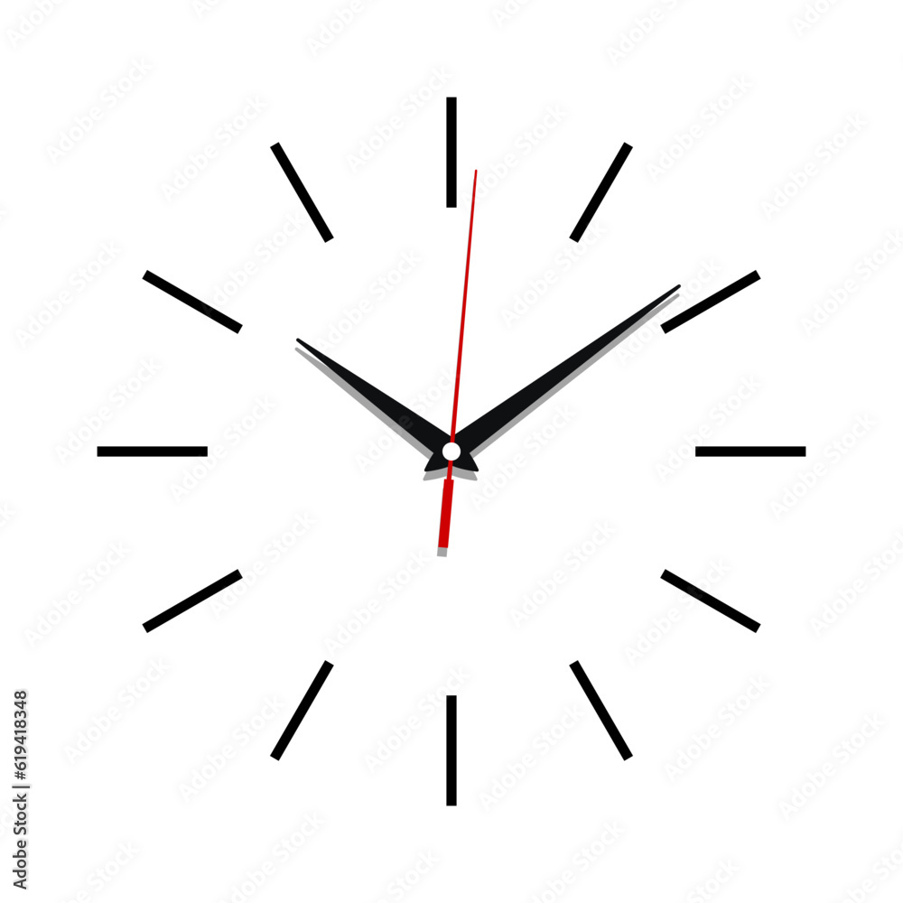 Clock face graphic icon. Dial clock sign isolated on white background ...