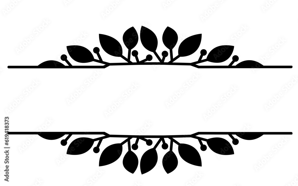 Leaves split monogram svg, Floral frame, Last name border Stock Vector ...