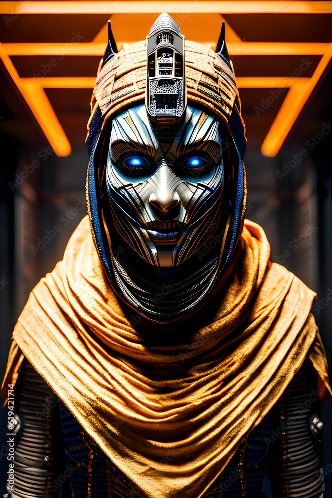 Image of a scary anciant mummy (AI-generated fictional illustration ...