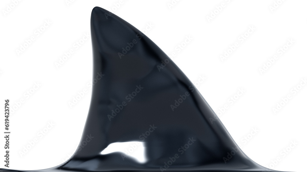Shark fin. Transparent background. 3D illustration Stock Illustration ...