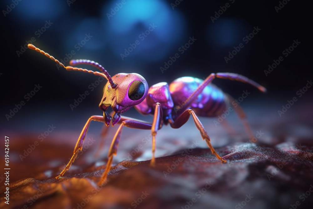 A pastel-colored Ant with a majestic mane, rendered in soft hues of ...