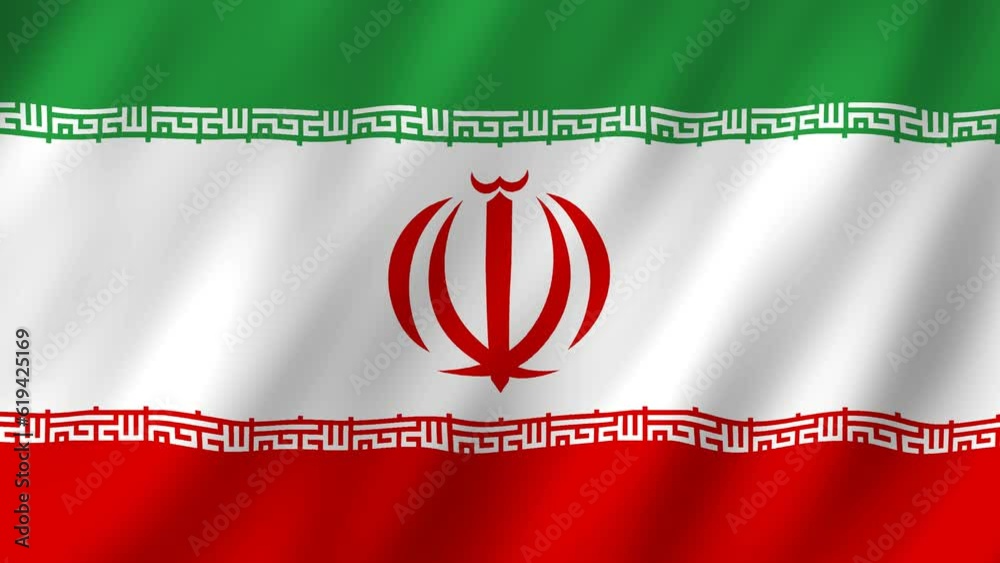 Flag of the Iran waving animation. looping National Iran flag animation background 4k Stock ...