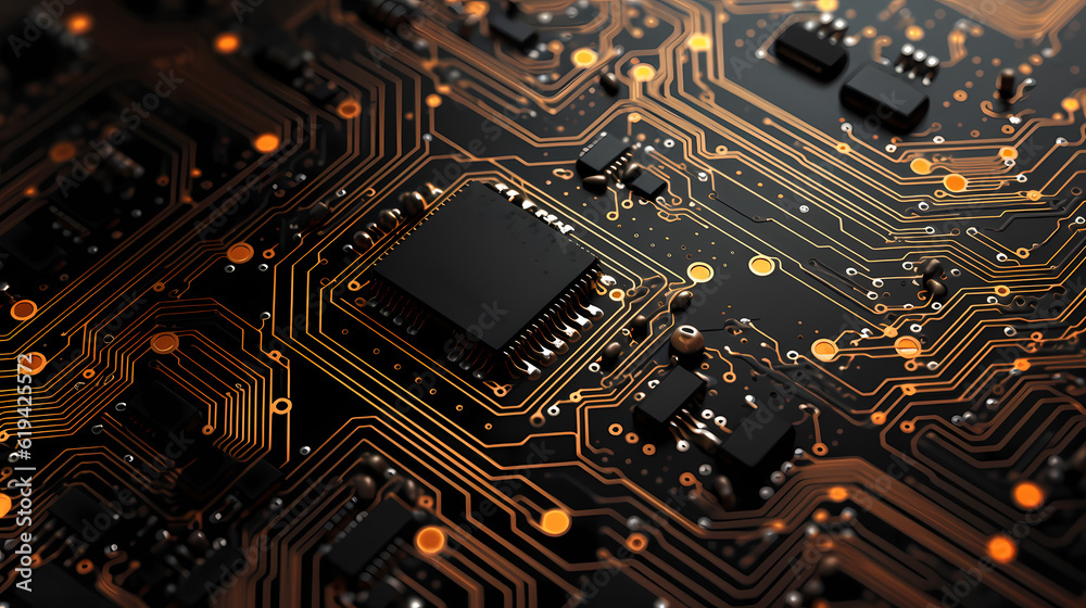 3D Render: Circuit Board Detail. Generative AI Stock Illustration ...