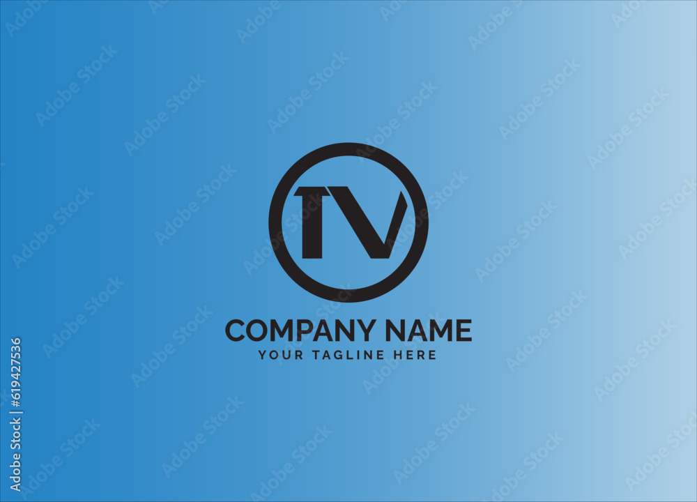 Simple TV letter logo icon design.TV letter logo design.Initial ...