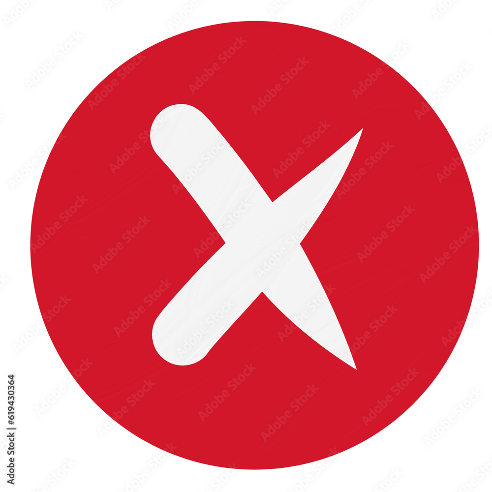 Cross mark in a red circle isolated on transparent background for usage ...