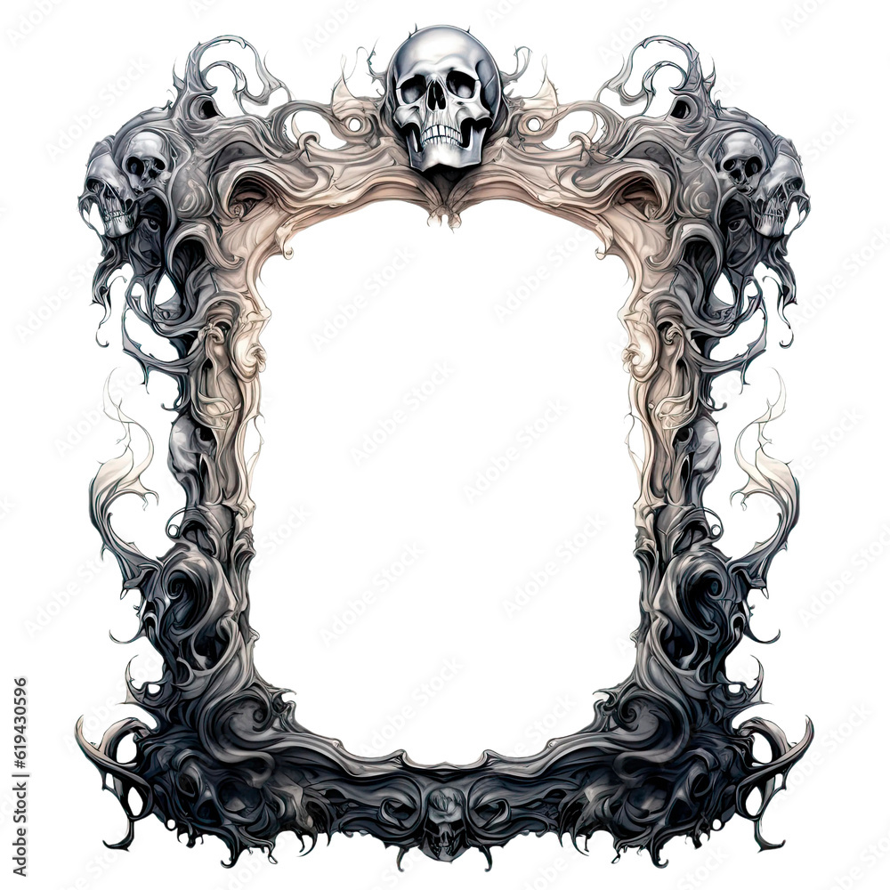 Skull frame. Skeleton head frame background. Stock Illustration | Adobe ...