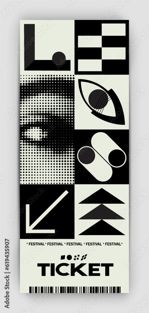 Postmodern illustrations with bold geometric shapes and abstract ...