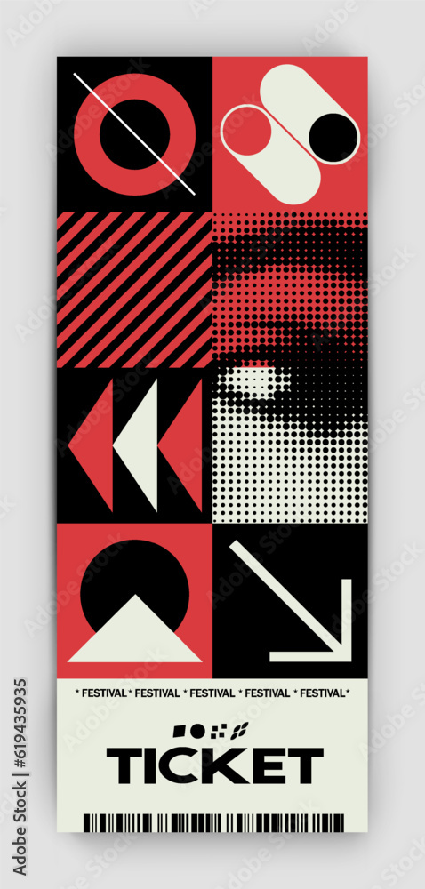Postmodern illustrations with bold geometric shapes and abstract ...