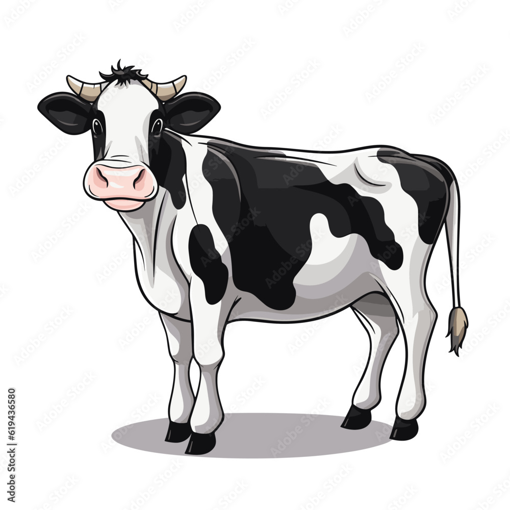 Cow hand-drawn illustration. Cow. Vector doodle style cartoon ...
