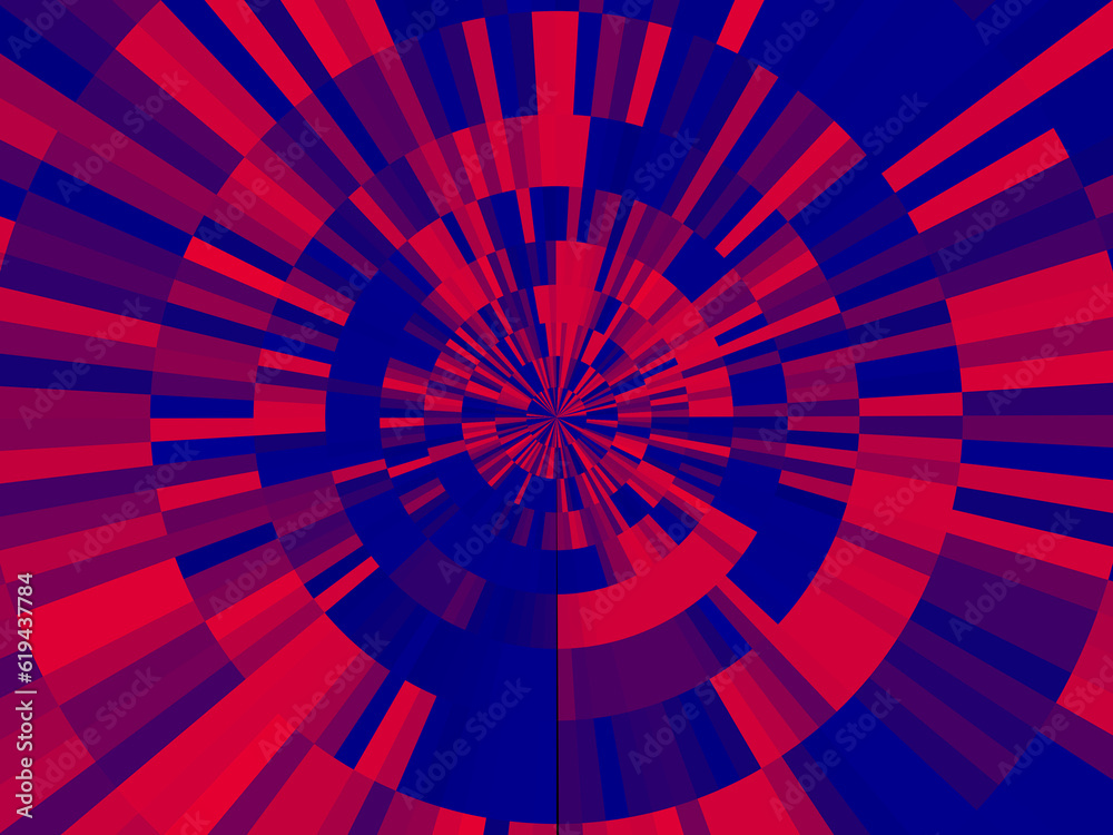 Abstract background in red and blue, with a spectacular rhythm and ...