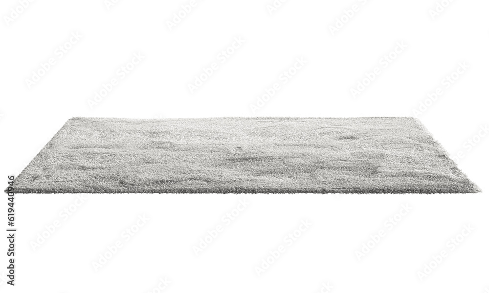 Modern gray throw rug with high pile. 3d render Иллюстрация Stock ...