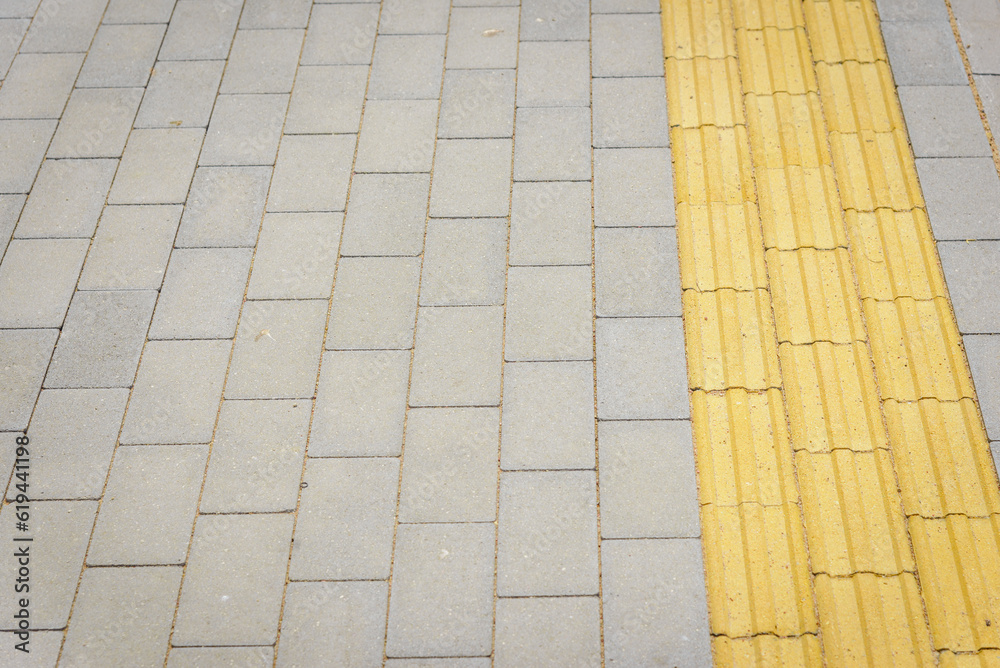 Gray Brick Stone Pavement on The Ground for Street Road. Sidewalk ...