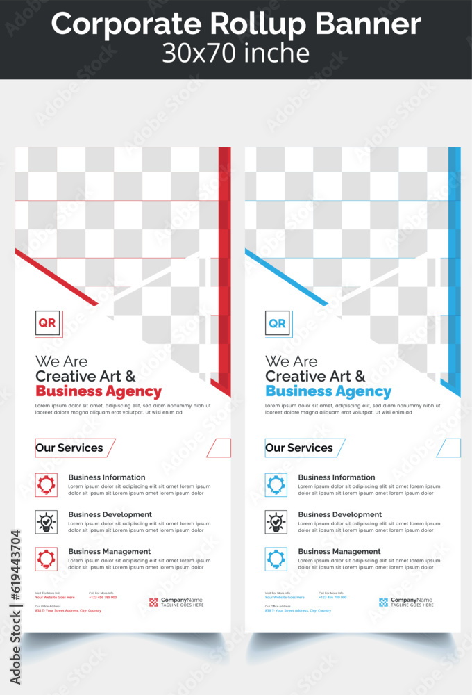 Corporate rollup banner, pull up, business flyer, display, x-banner ...