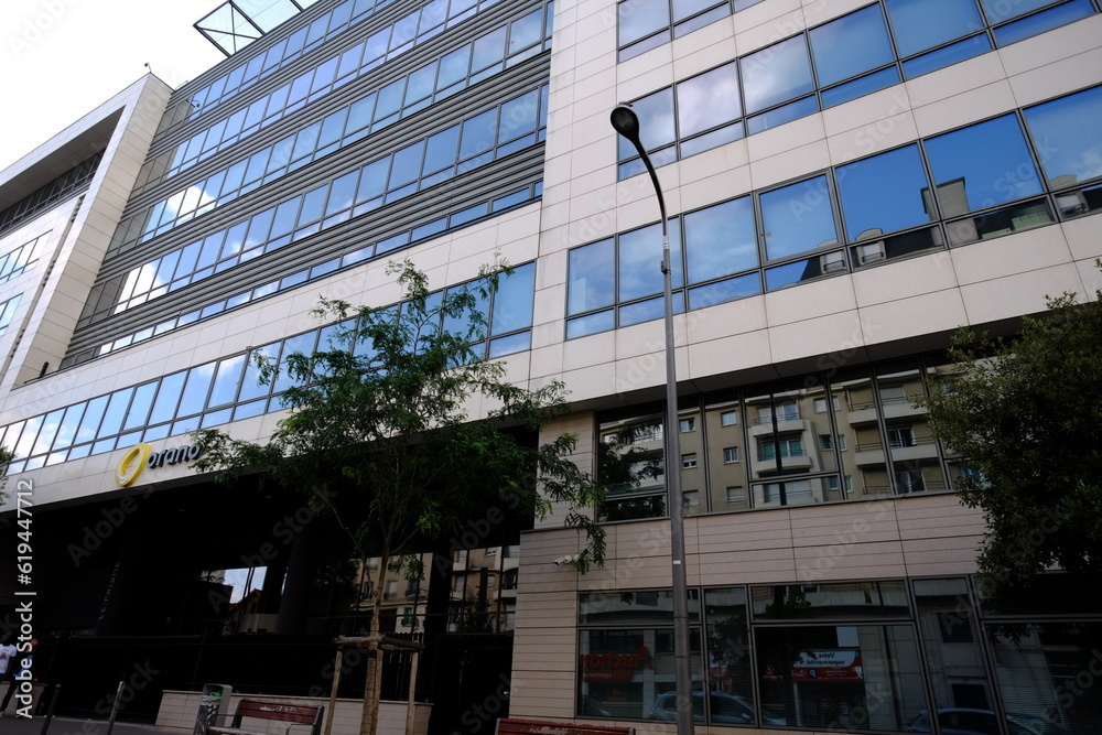 Chatillon, France - July 2nd, 2023: the facade of the Orano ...