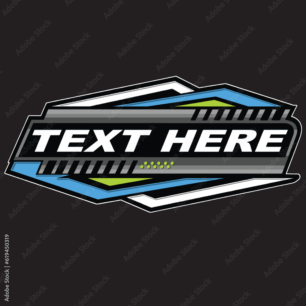 racing logo isolated in black background for business elements, screen ...