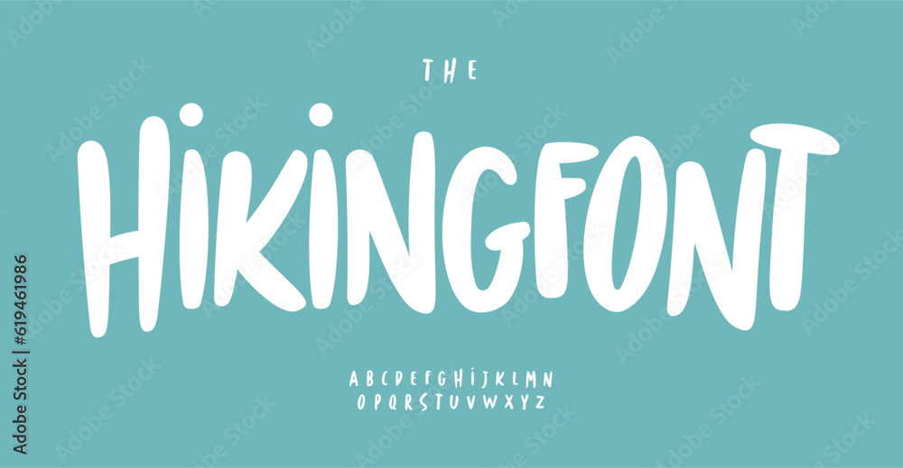 Hiking adventure font, tall rounded letters, youthful font for friendly ...