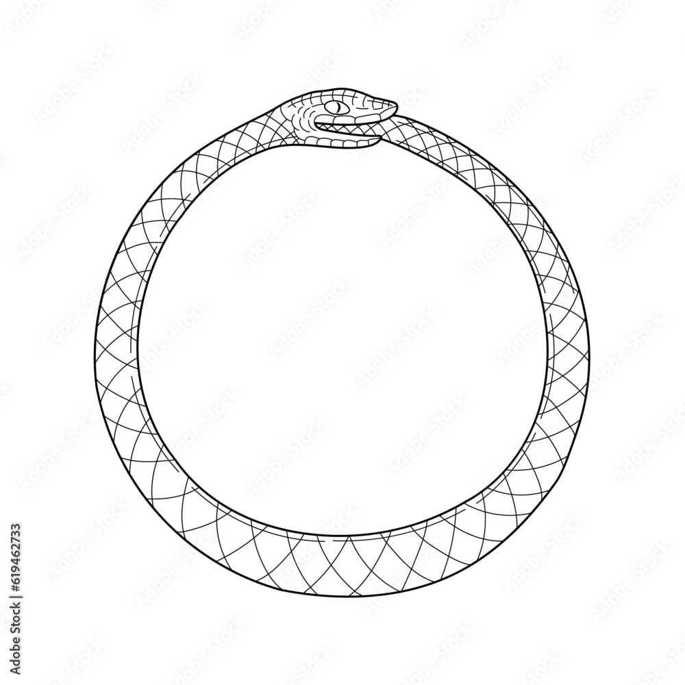 Ouroboros vector. Uroboros Serpent vector, Snake vector Stock Vector ...