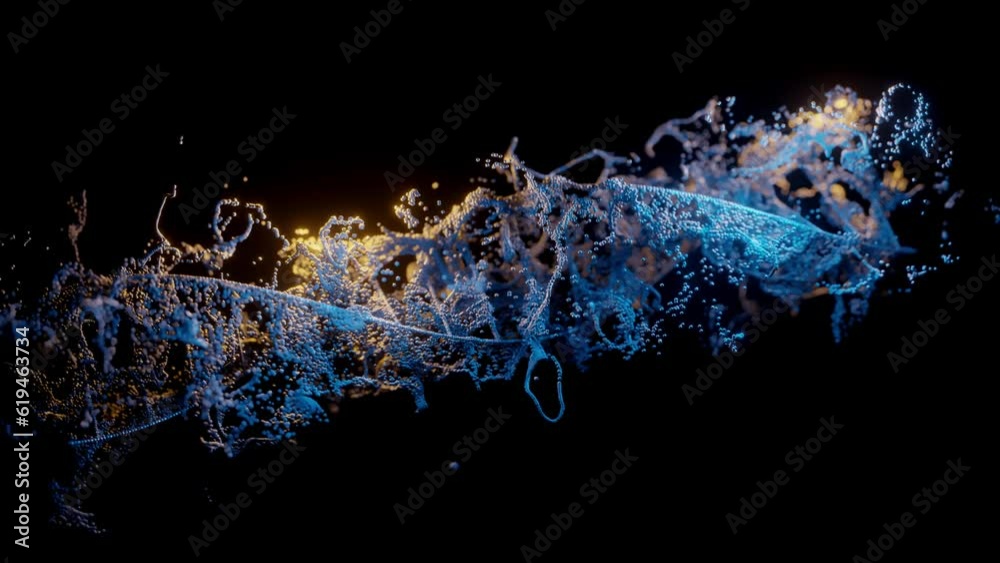 Abstract DNA on black background. Blue and orange DNA molecule. DNA ...