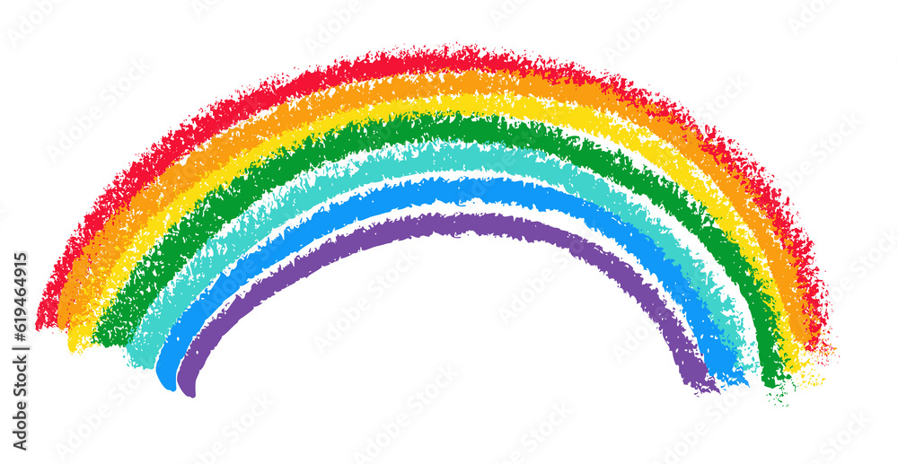 Rainbow Crayon Drawing Stock Illustration | Adobe Stock