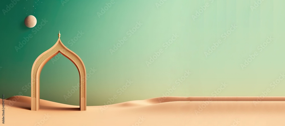 islamic mosque window frame with green wall Stock Illustration | Adobe ...