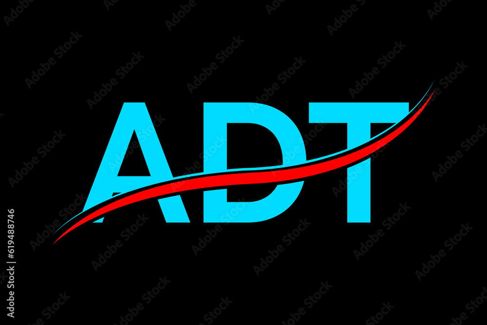ADT logo. ADT latter logo with double line. ADT latter. ADT logo for ...