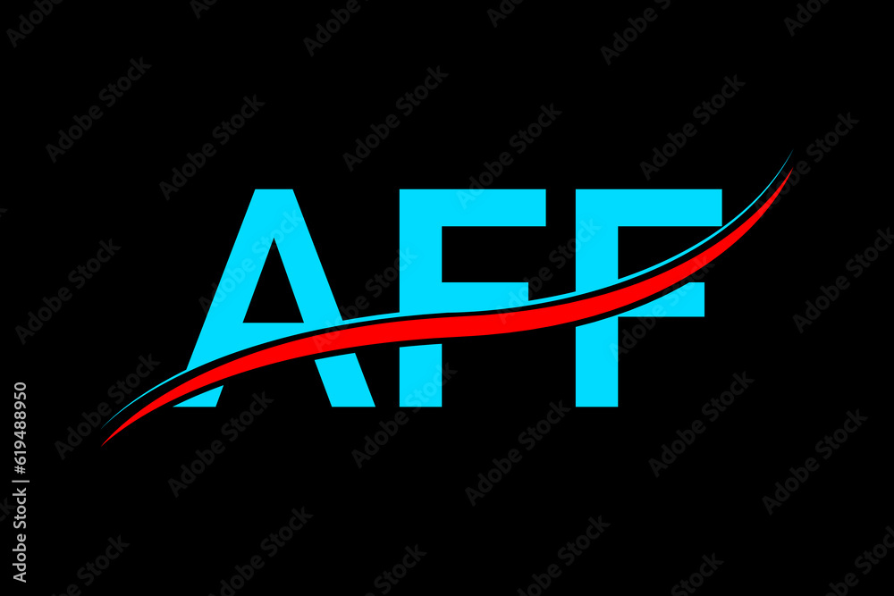 AFF logo. AFF latter logo with double line. AFF latter. AFF logo for ...