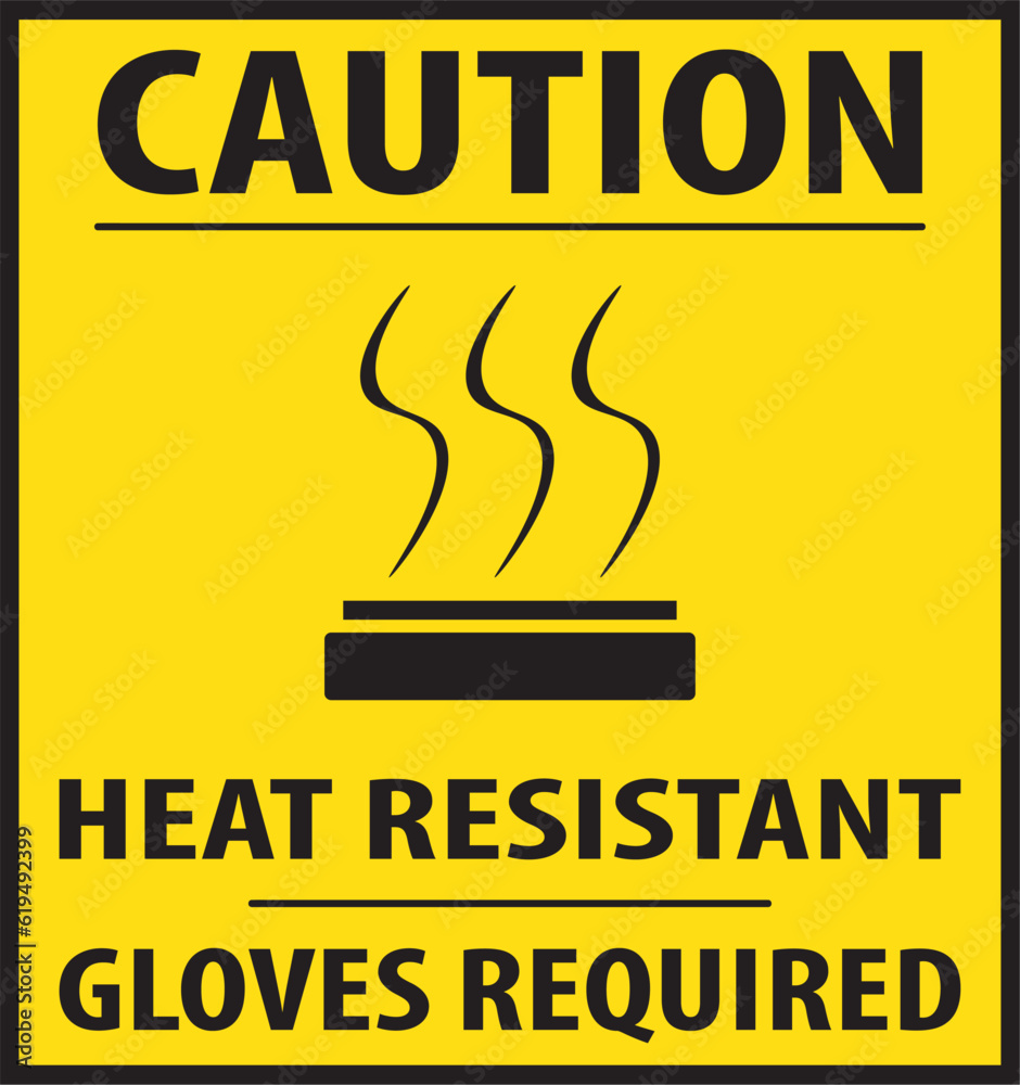 Heat resistant gloves required sign vector eps Stock Vector | Adobe Stock