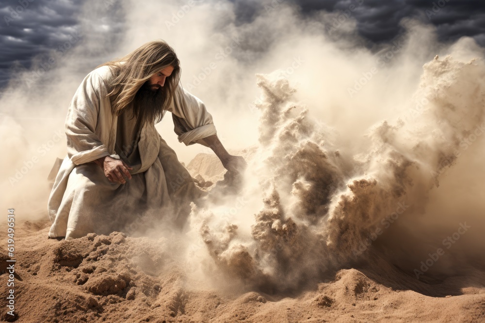 Jesus Christ in Creation creating all things including man from the ...