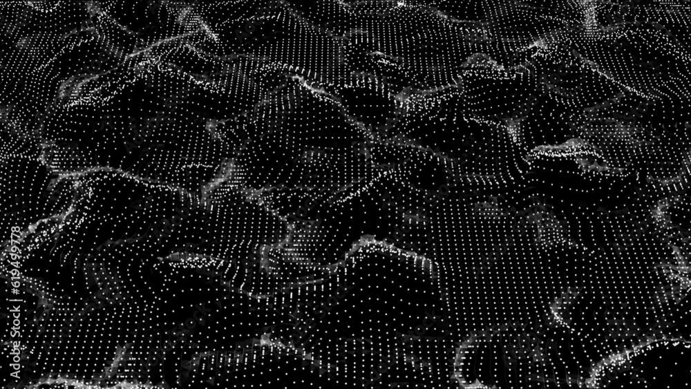 black 3d plexus particles background , minimal polygon animation. Loop of Plexus Structural Data ...