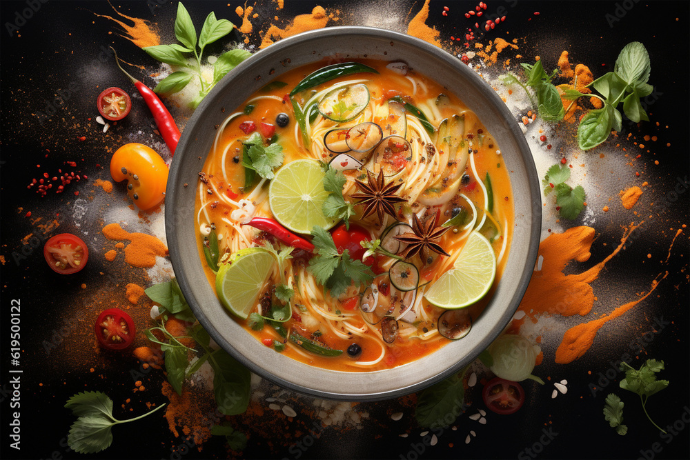 Thai Spicy Soup: Flavors in Harmony - A Vibrant Symphony of Colors ...