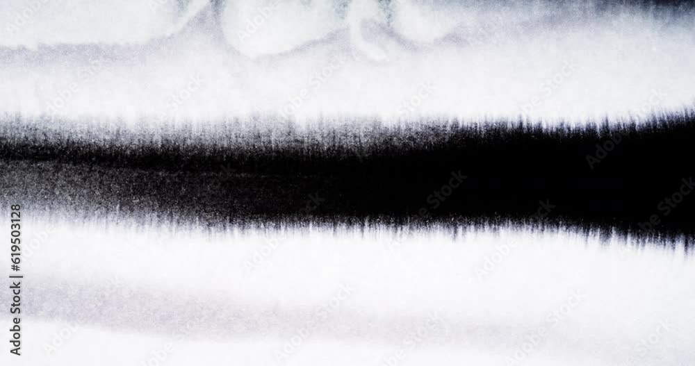 Artist drawing black line with paint brush and paper Stock Video ...