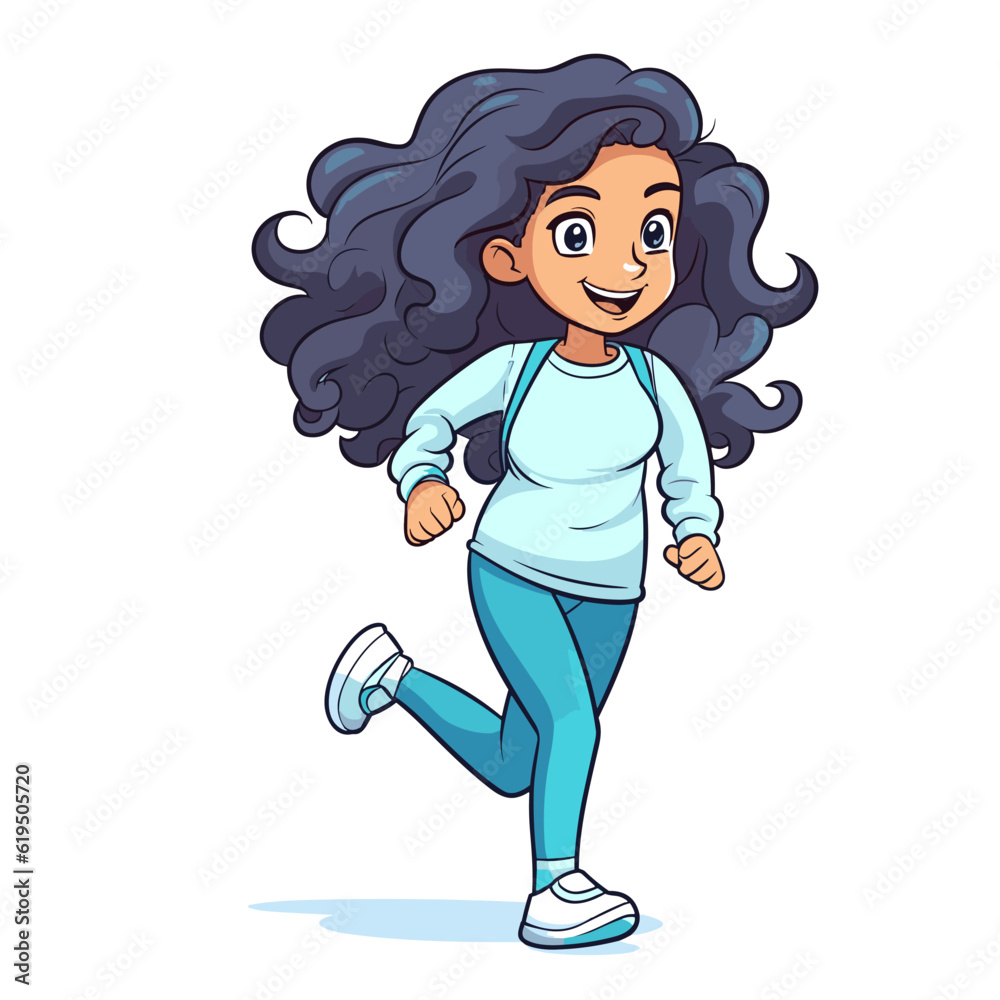 Female runner hand-drawn illustration. Female runner. Vector doodle ...