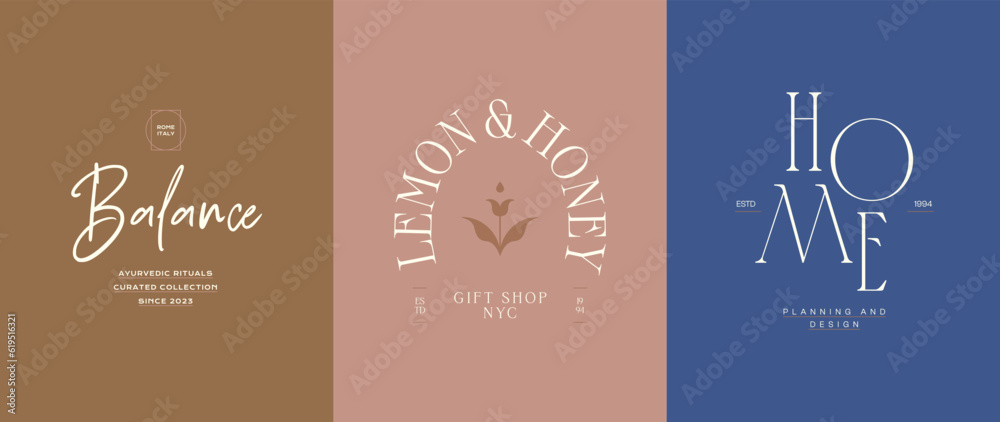 Vector bohemian style logo template to create stunning brand identity ...