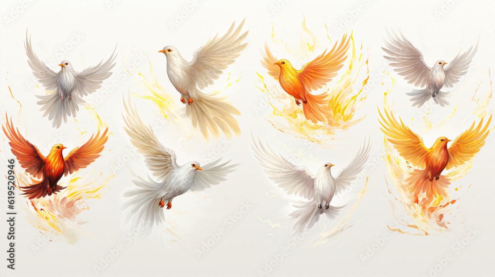 collection of christian symbols of the holy spirit Stock Illustration ...