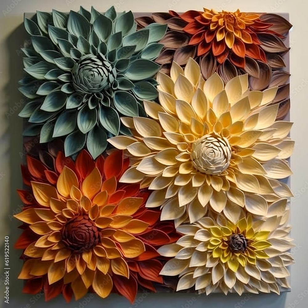 Paper flowers background generated with AI. AI generated paper flower ...