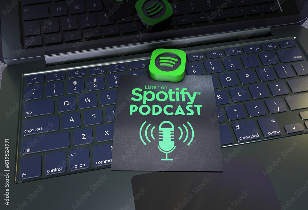 spotify, spotify logo visual design - spotify background Stock Photo ...