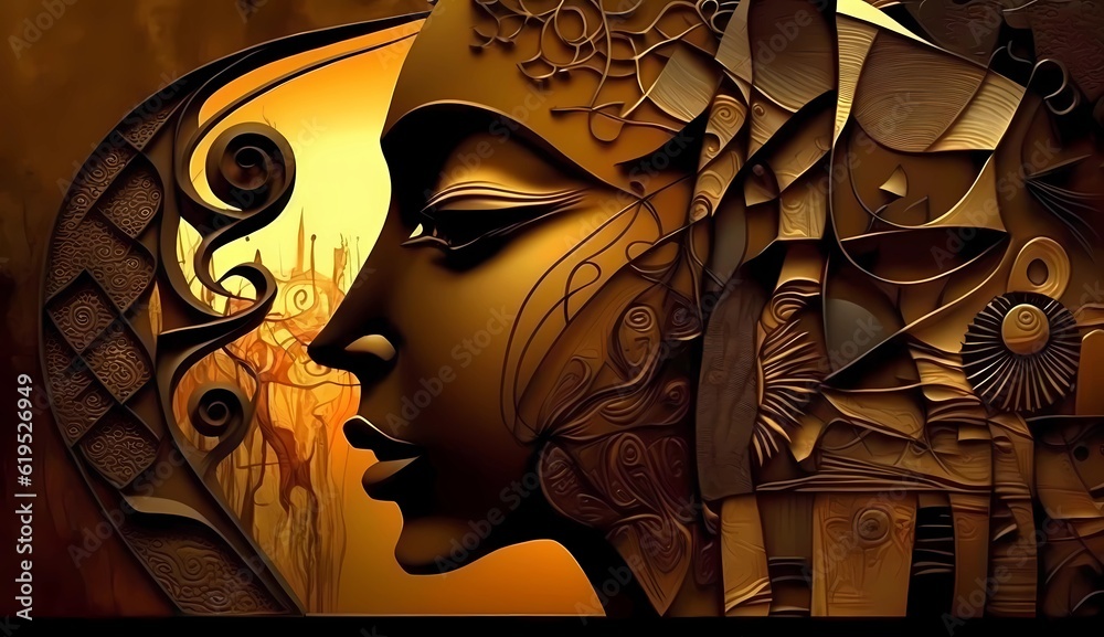 Modern abstract african art. Traditional african painting. Generative ...