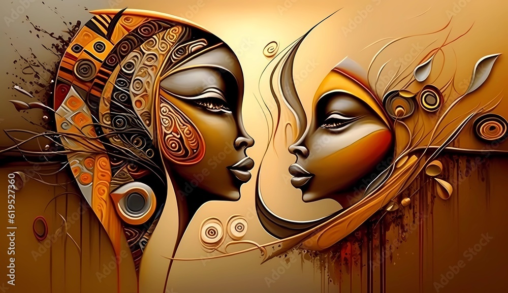Modern abstract african art. Traditional african painting. Generative ...